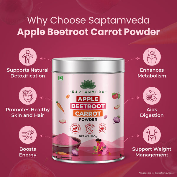 Saptamveda ABC Powder – Apple Beetroot Carrot Blend | Natural Superfoo
